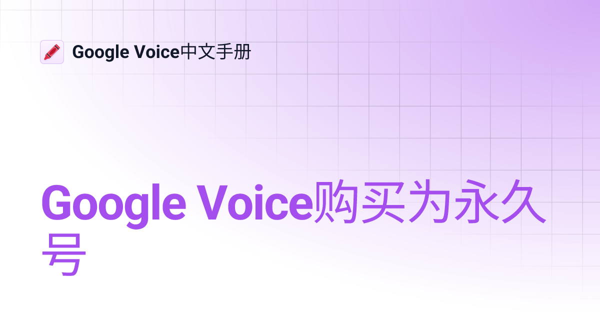 Google Voice购买为永久号 | Google Voice中文手册